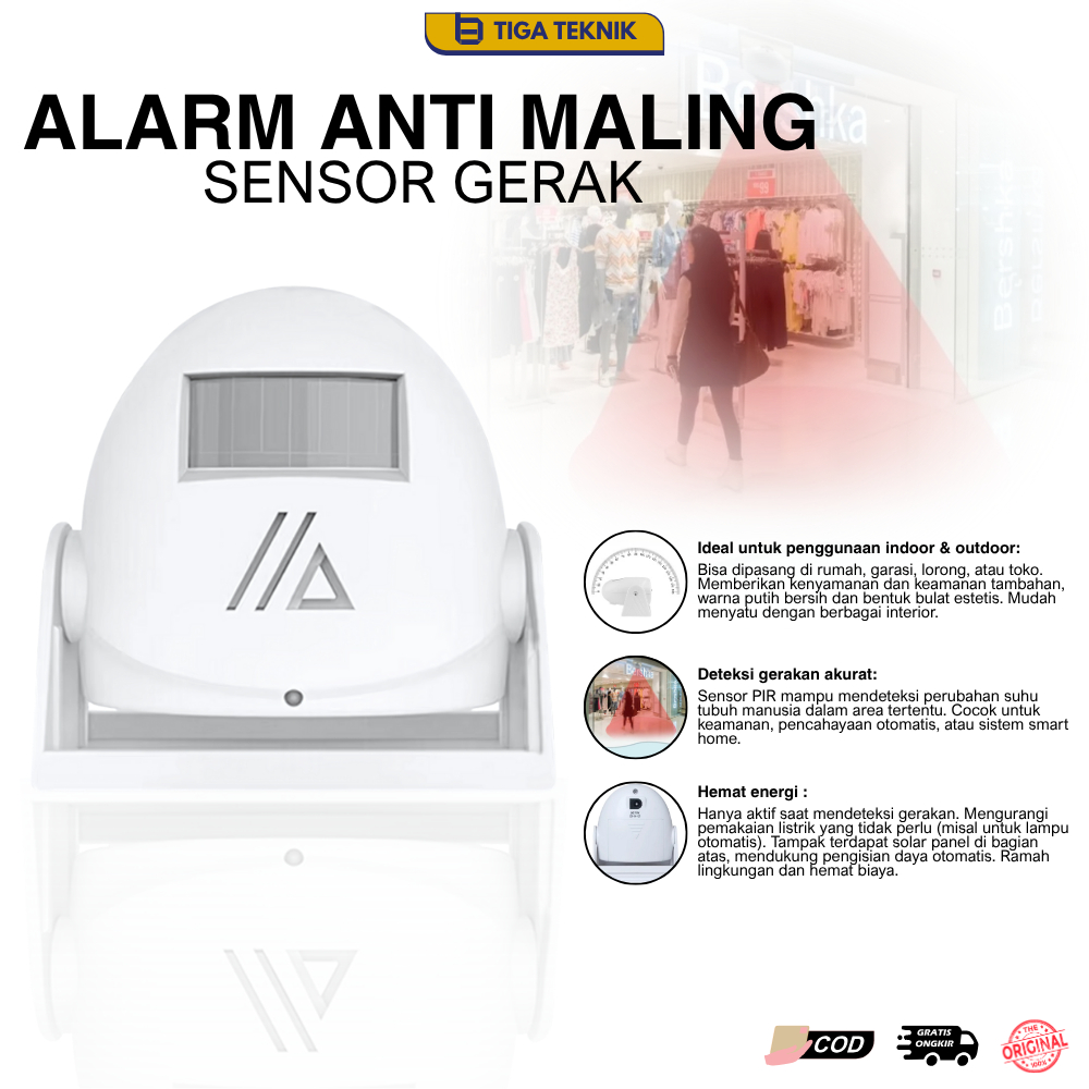 Jual Bel Pintu Nirkabel Alarm Anti Maling, Toko Sensor Gerak Inframerah ...