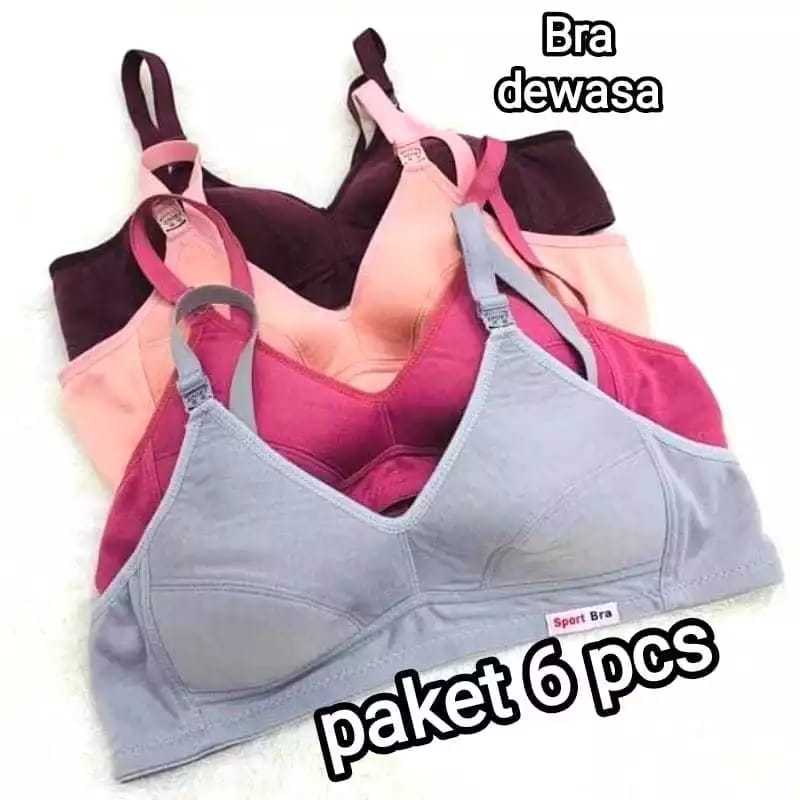 Jual 6 PCS Bra Sport Tanpa Busa Wanita Dewasa Murah Meriah / Bh Tanpa ...