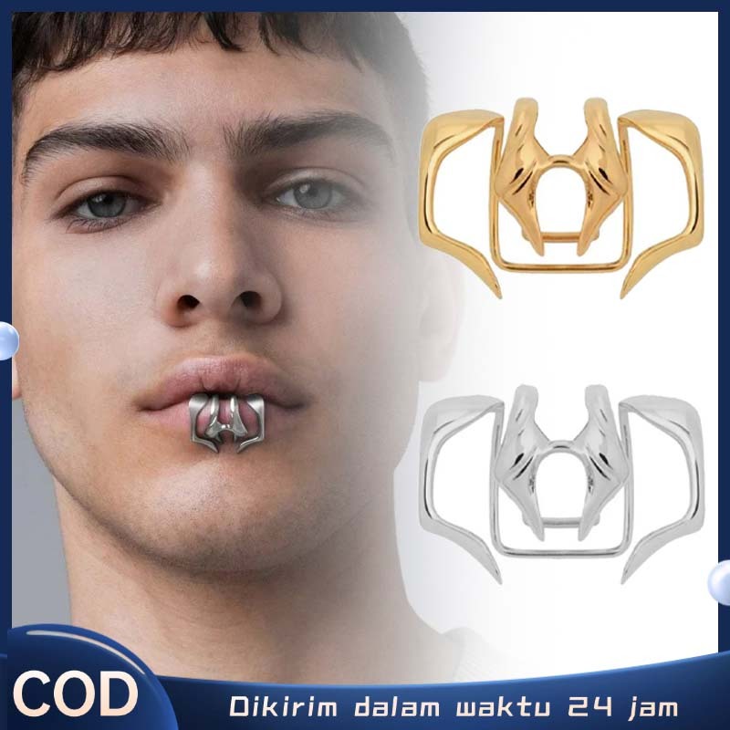 Jual Fake Piercing Klip Bibir Fake Piercing No Piercing Labret Clip ...