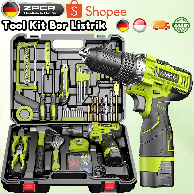 Jual ZPER 120PCS Tool Box Besar Mesin Bor Baterai Toolkit Set Alat ...