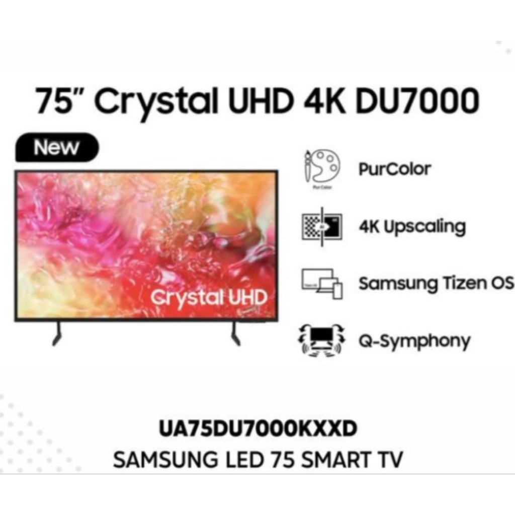 Jual Samsung Smart TV Crystal UHD DU7000 4K 75 Inch - 75DU7000 | Shopee ...