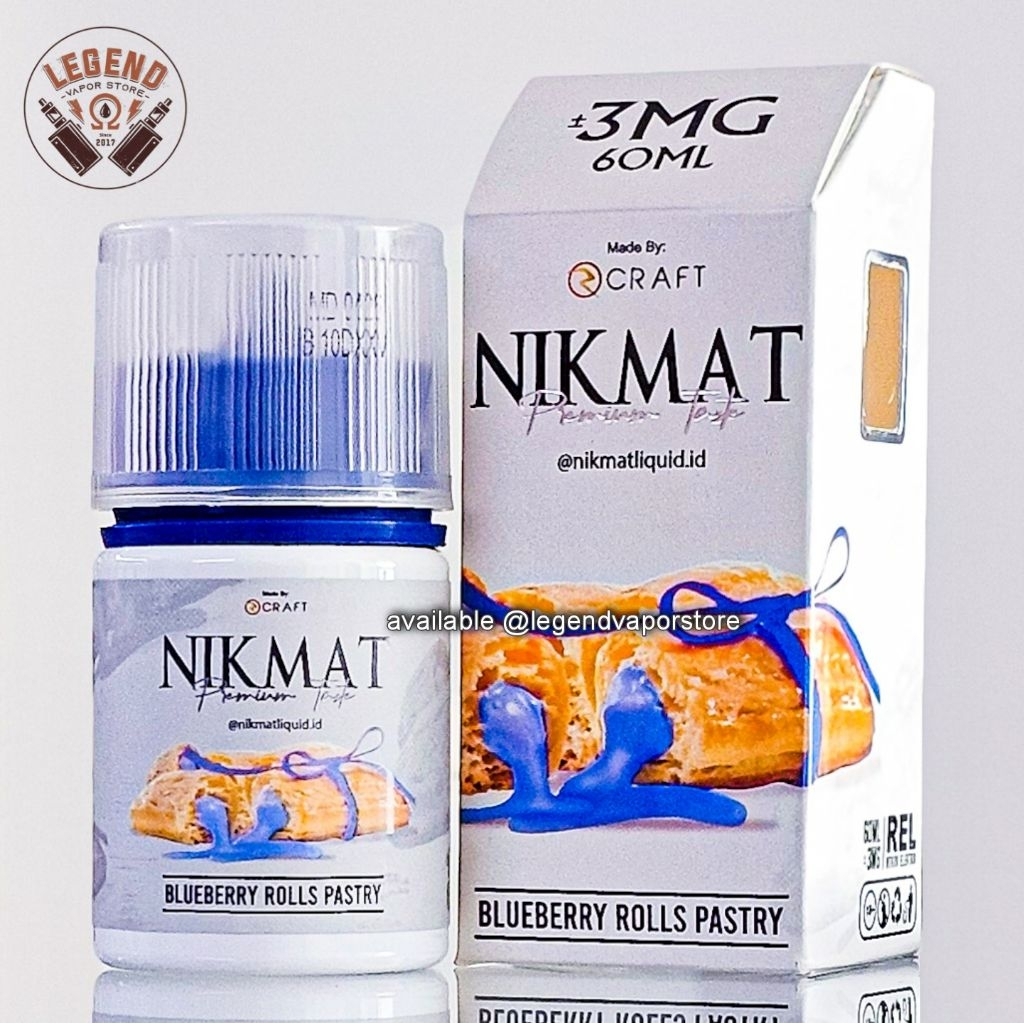 Jual FREEBASE - LIQUID NIKMAT V2 Blueberry Rolls Pastry 60ML AUTHENTIC ...