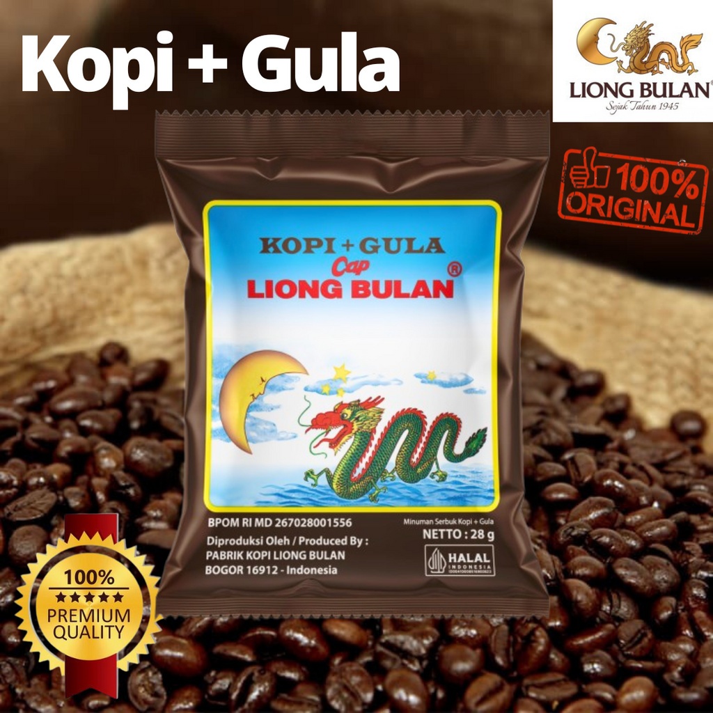 Jual Kopi Liong Bulan Plus Gula 28Gr ( HARGA 1 SACHET ) | Shopee Indonesia