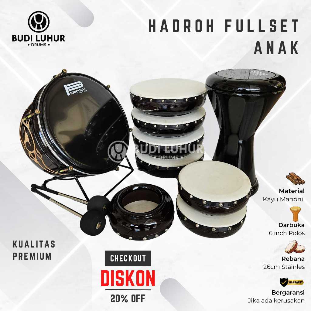 Jual PROMO 1 Set Rebana Hadrah Anak Fullset Paket Lengkap Komplit Siap ...