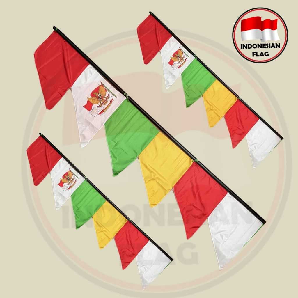 Jual Bendera Umbul Umbul tinggi 2.9m lebar 50cm 8 Zigzag | Shopee Indonesia