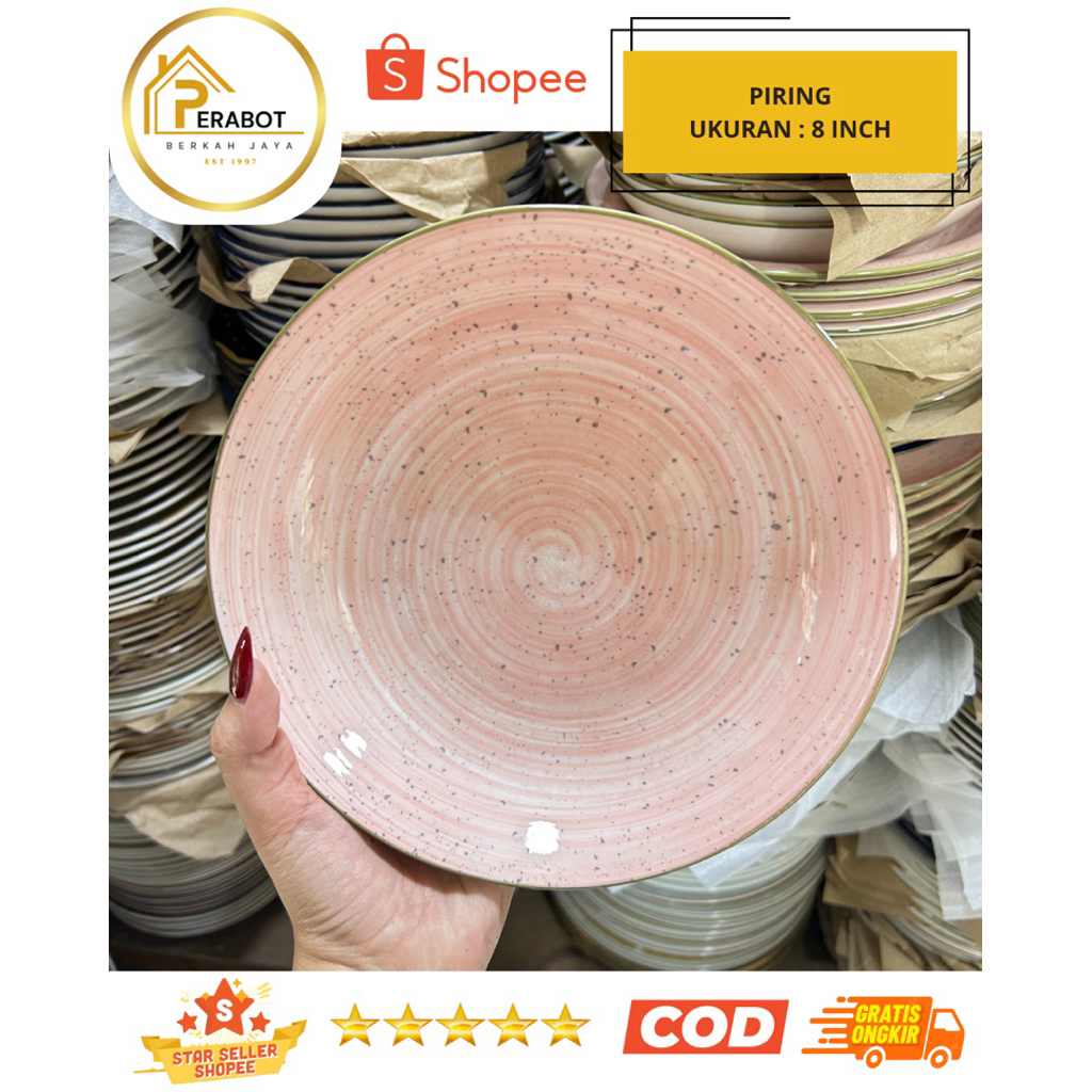 Jual PIRING KERAMIK AESTHETIC UNIK DINNER PLATE PORCELAIN UKURAN 8 INCH ...