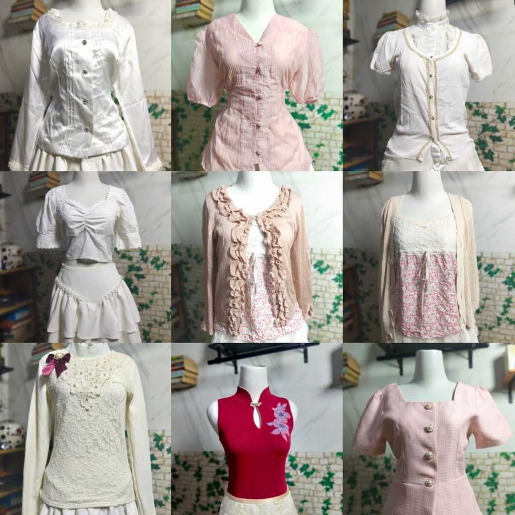 Jual Top Coquette / y2k style / pink coquette / cardigan preloved ...