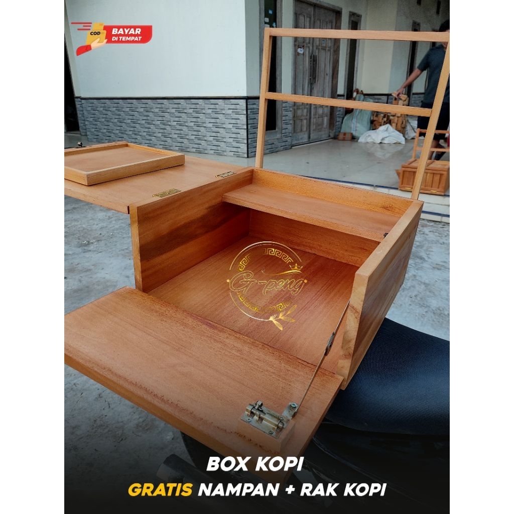 Jual Box kopi motor keliling Kombinasi rak kopi estetik bonus nampan ...
