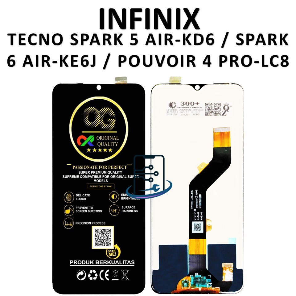 Jual LCD TOUCHSCREEN TECNO SPARK 5 AIR-KD6 / SPARK 6 AIR-KE6J / POUVOIR 4-LC7 / POUVOIR 4 PRO ...