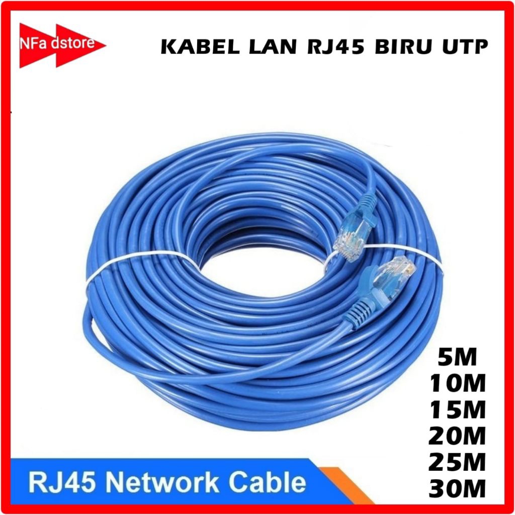 Jual Kabel Lan RJ45 Biru UTP Internet Data Jaringan Modem Komputer ...