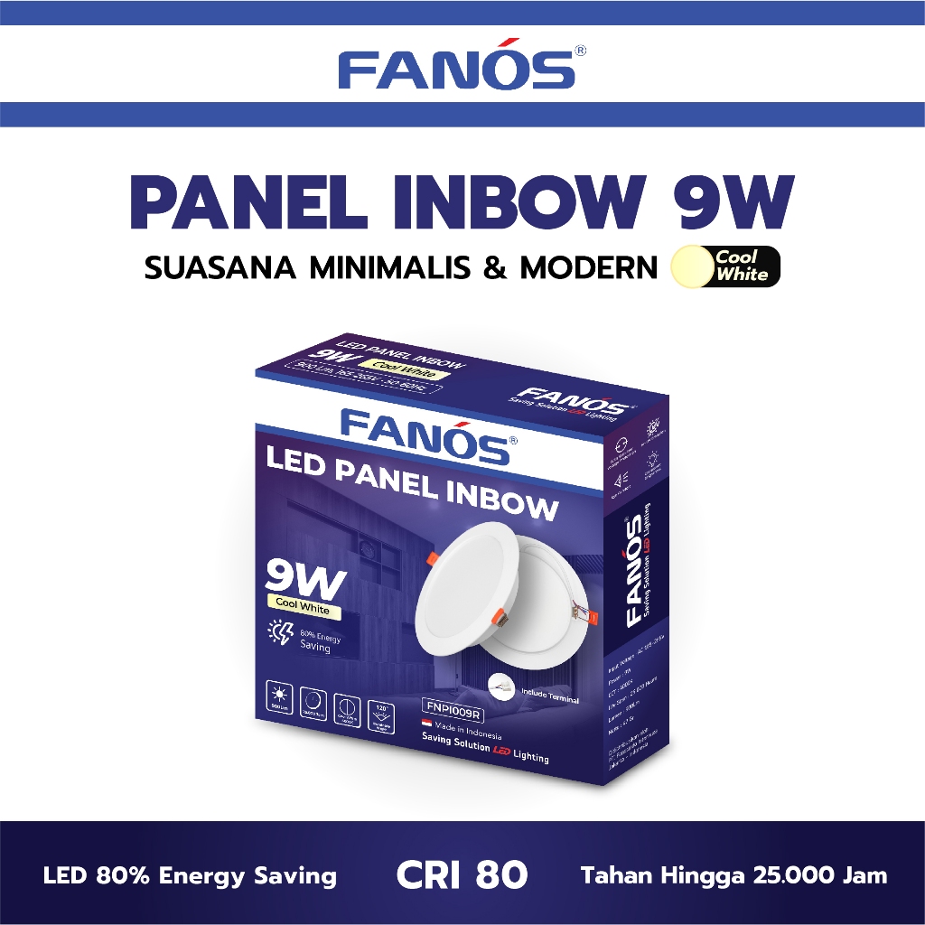Jual Fanos Panel Inbow 9WATT - Cool White - | Shopee Indonesia
