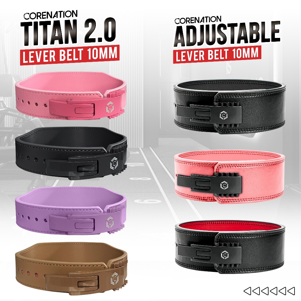 Jual CoreNation Adjustable Lever Belt | Titan 10mm Professional Lifting ...