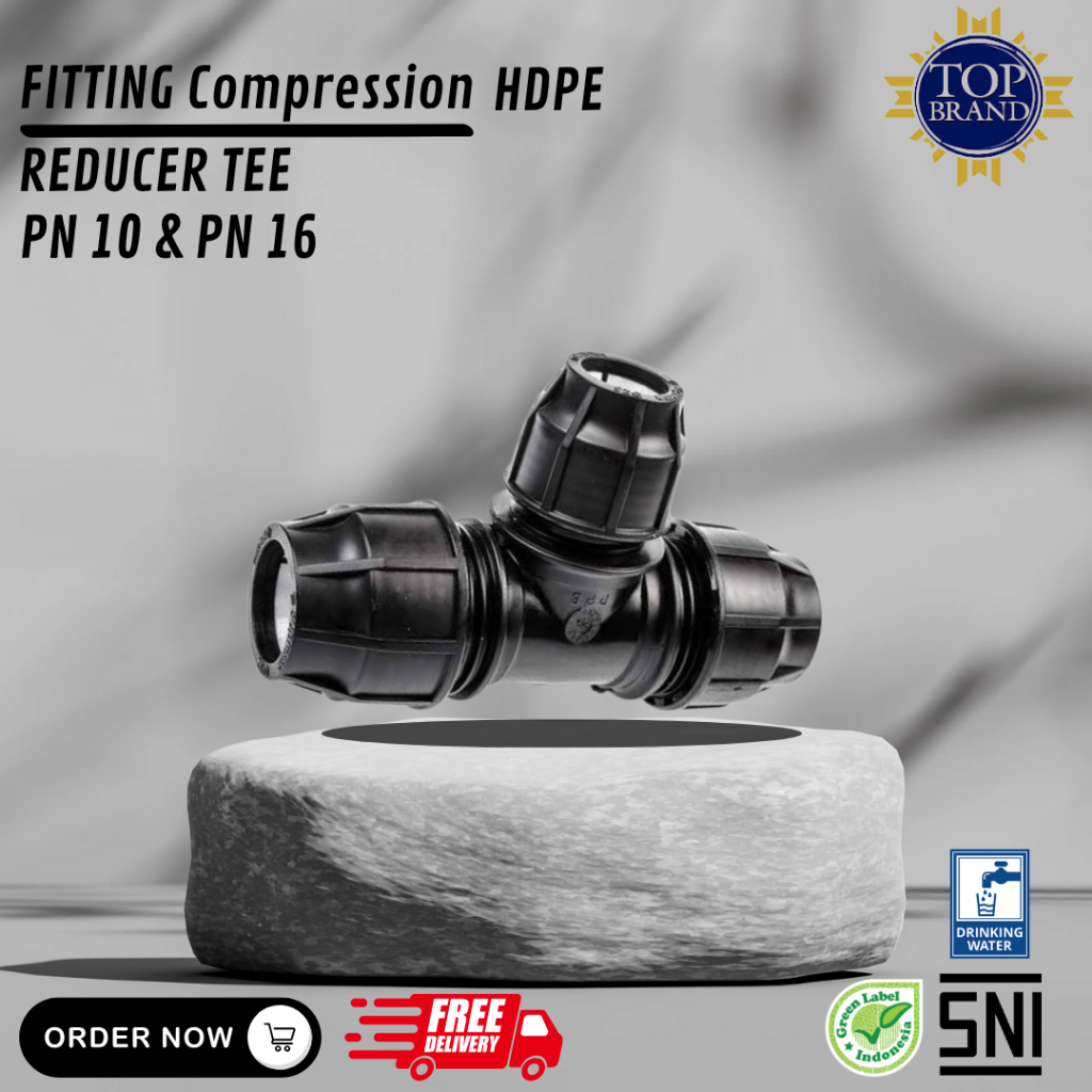 Jual Tee Reducer Hdpe Compression Fitting Ukuran 40 x 25 mm | Shopee ...