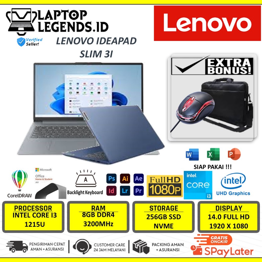 Jual Laptop Lenovo Ideapad Slim 3I 14 Intel Core I3 1215U 16GB 256GB 14 ...