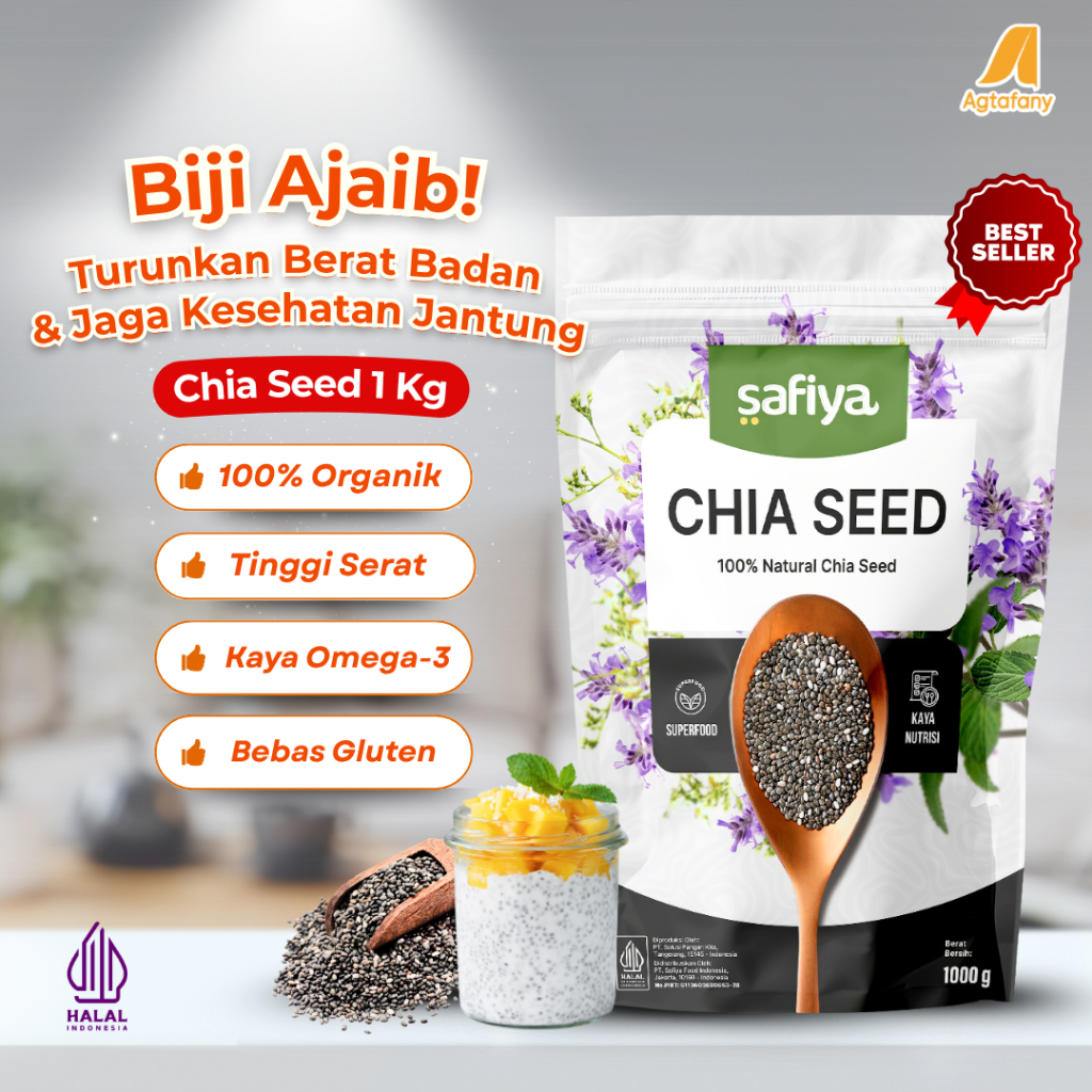 Jual Black Chia Seed 500 gr Organic | Chiaseed Organik Safiya Premium ...