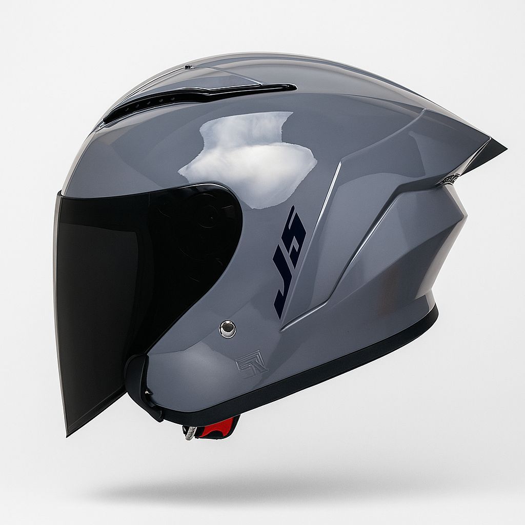 Jual Helm Half Face MLA S15 Solid Grey Dof Kaca Visor Clear/HITAM Helm ...