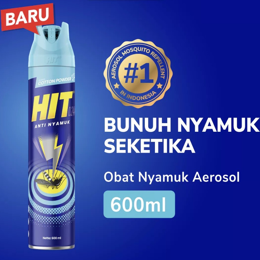 Jual HIT Aerosol Cotton Powder 600ml - Bunuh Nyamuk Penyebab Demam ...