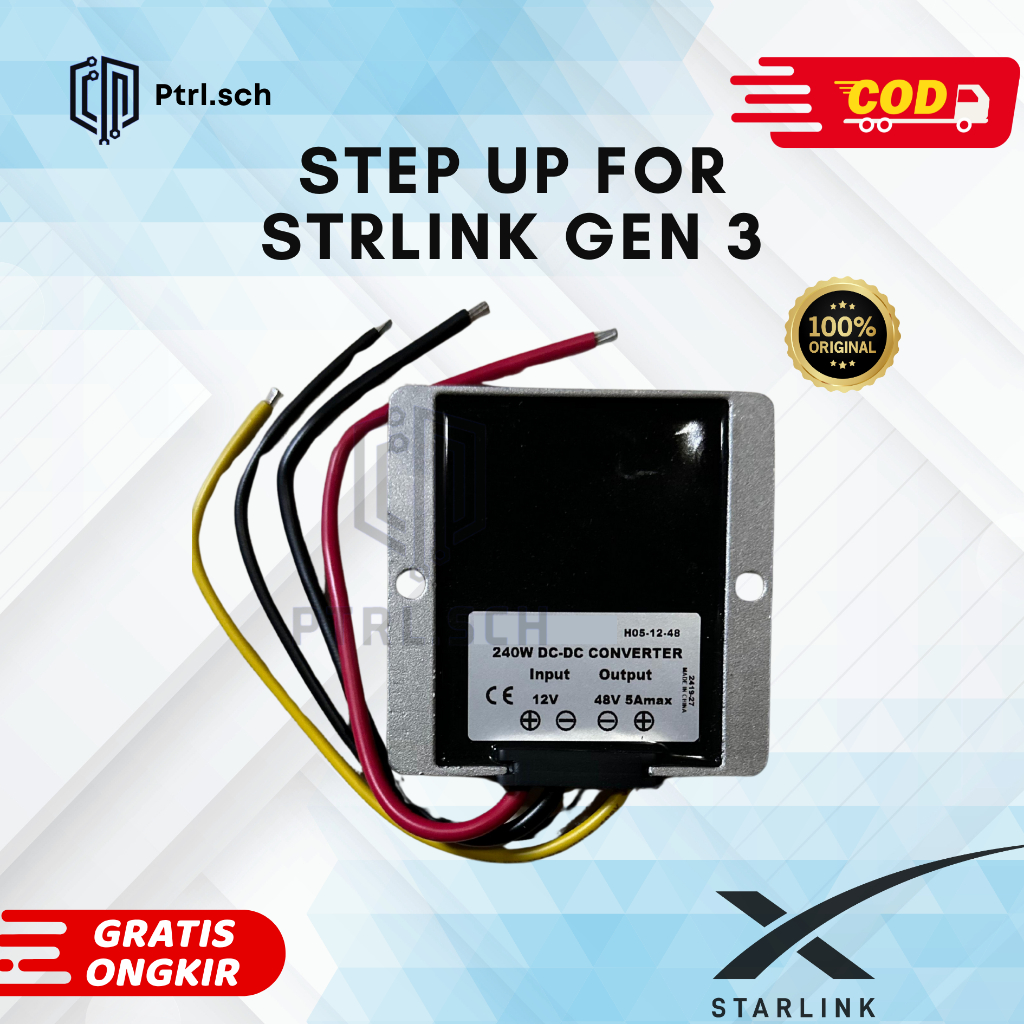 Jual STARLINK STEP UP 12V TO 48V UNTUK STARLINK GEN 3 POWER CONVERT ...