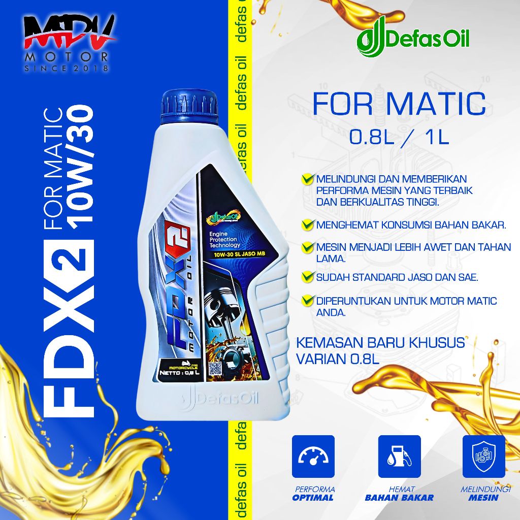 Jual OLI FDX 2 (0,8, 1L) DEFAS OIL | Shopee Indonesia