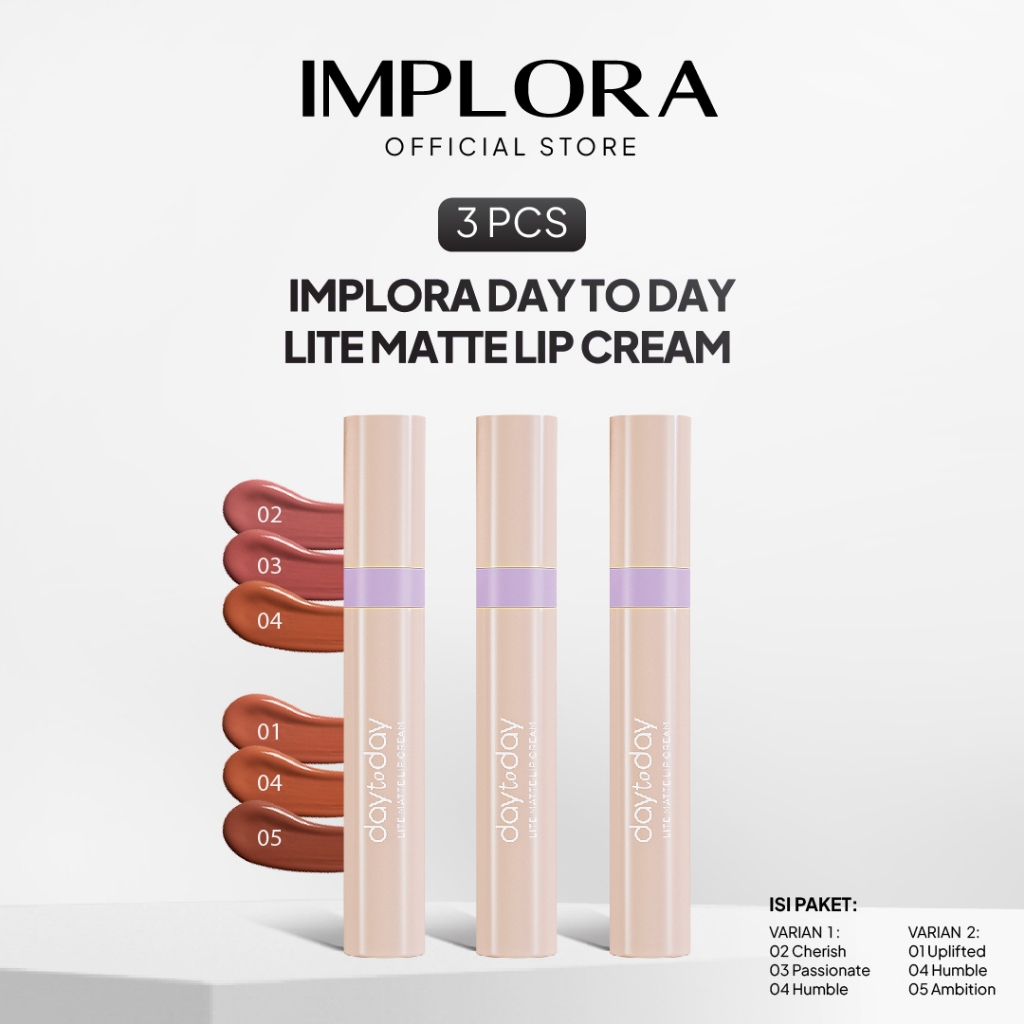 Jual [3 PCS] Implora Day to Day Lite Matte Lip Cream | Shopee Indonesia
