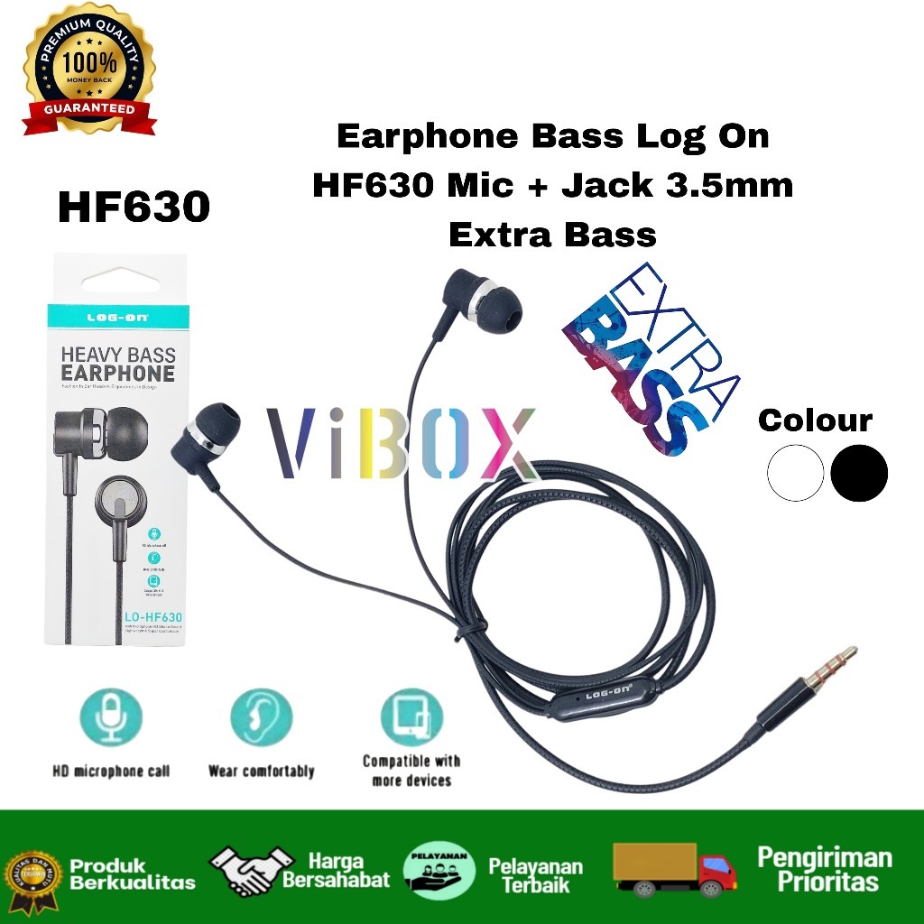 Jual HEADSET HP Log On LO-HF630 Handsfree With Mic High Fidelity Sound ...