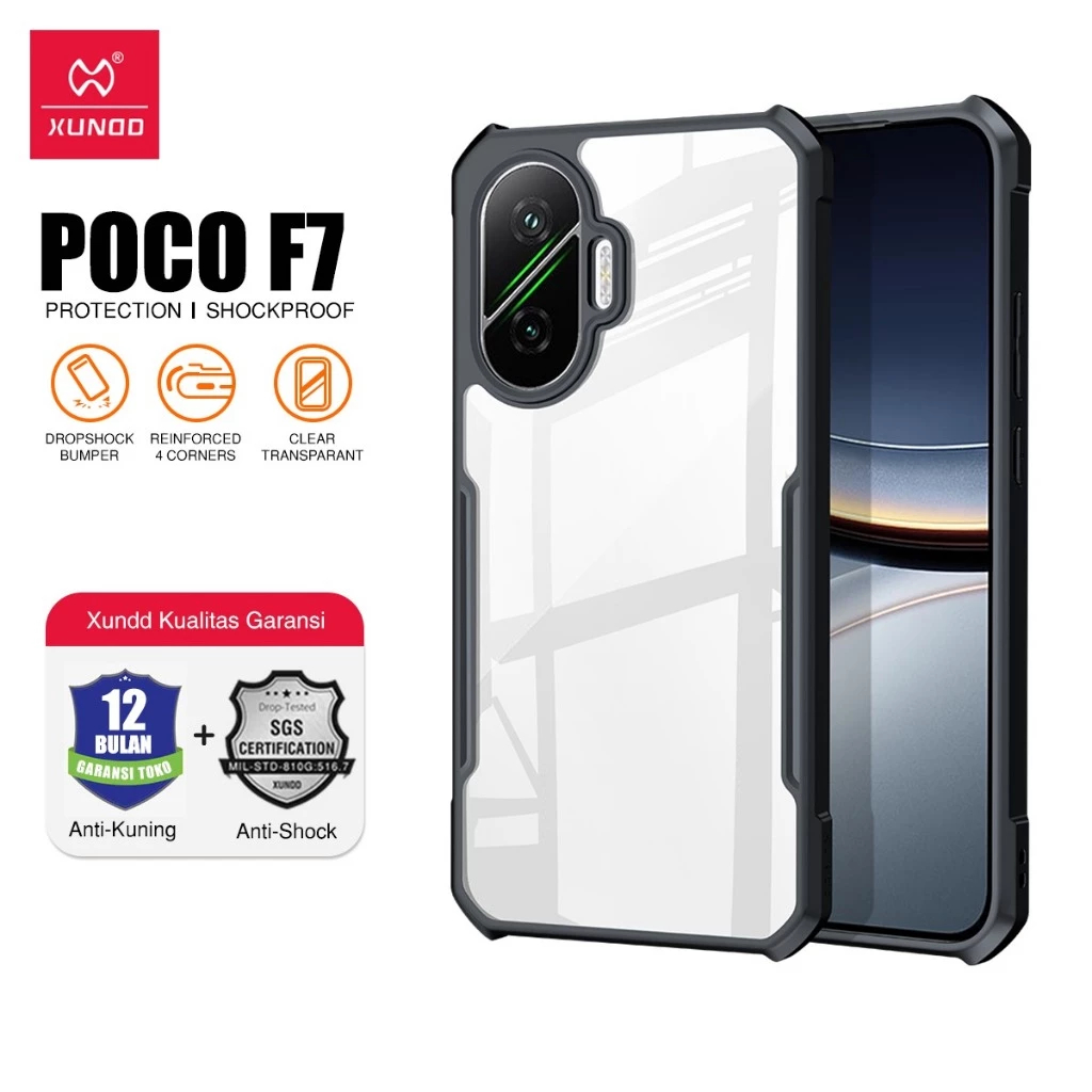 Jual XUNDD Case Poco F7 5G Shockproof Transparan Casing Anti Crack ...