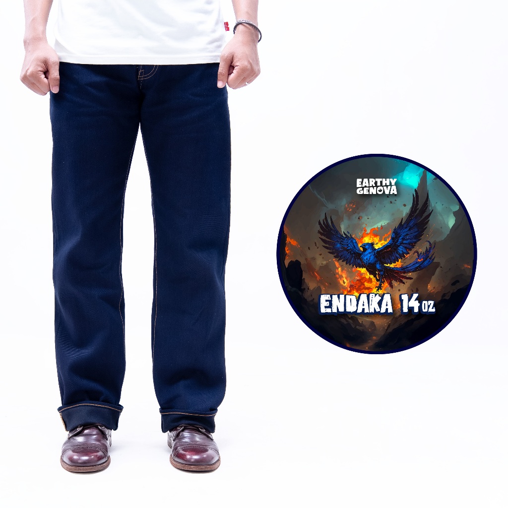 Jual EARTHY GENOVA - Denim NON SELVEDGE ENDAKA 14 Oz Sanforized Indigo ...