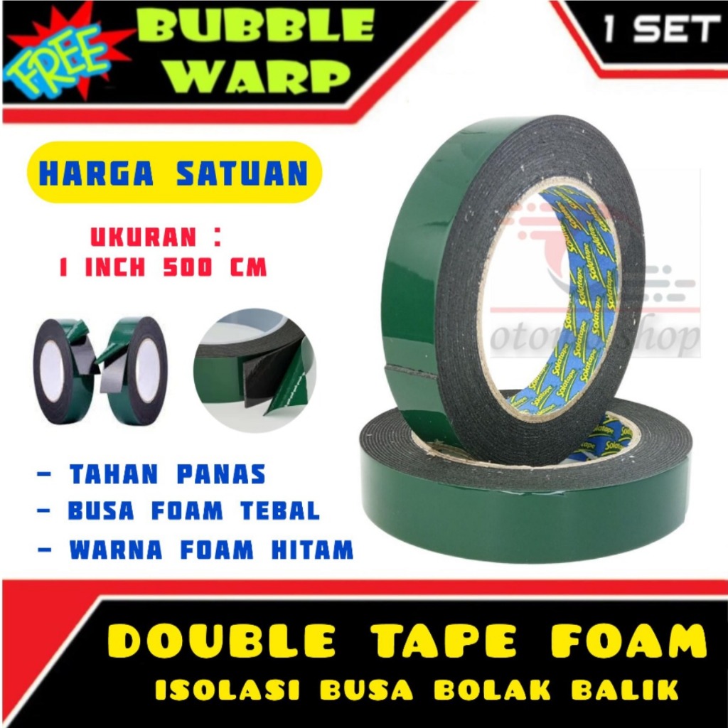 Jual Lakban / Double Tape Foam 2,4 x 5meter / Double Tape Hijau Busa Super Murah Ekonomis Hemat ...