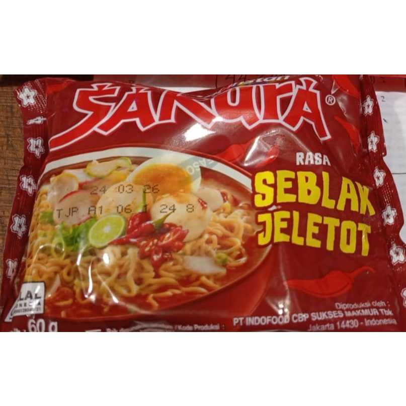 Jual SAKURA MIE INSTAN RASA SEBLAK JELETOT 60GR | Shopee Indonesia