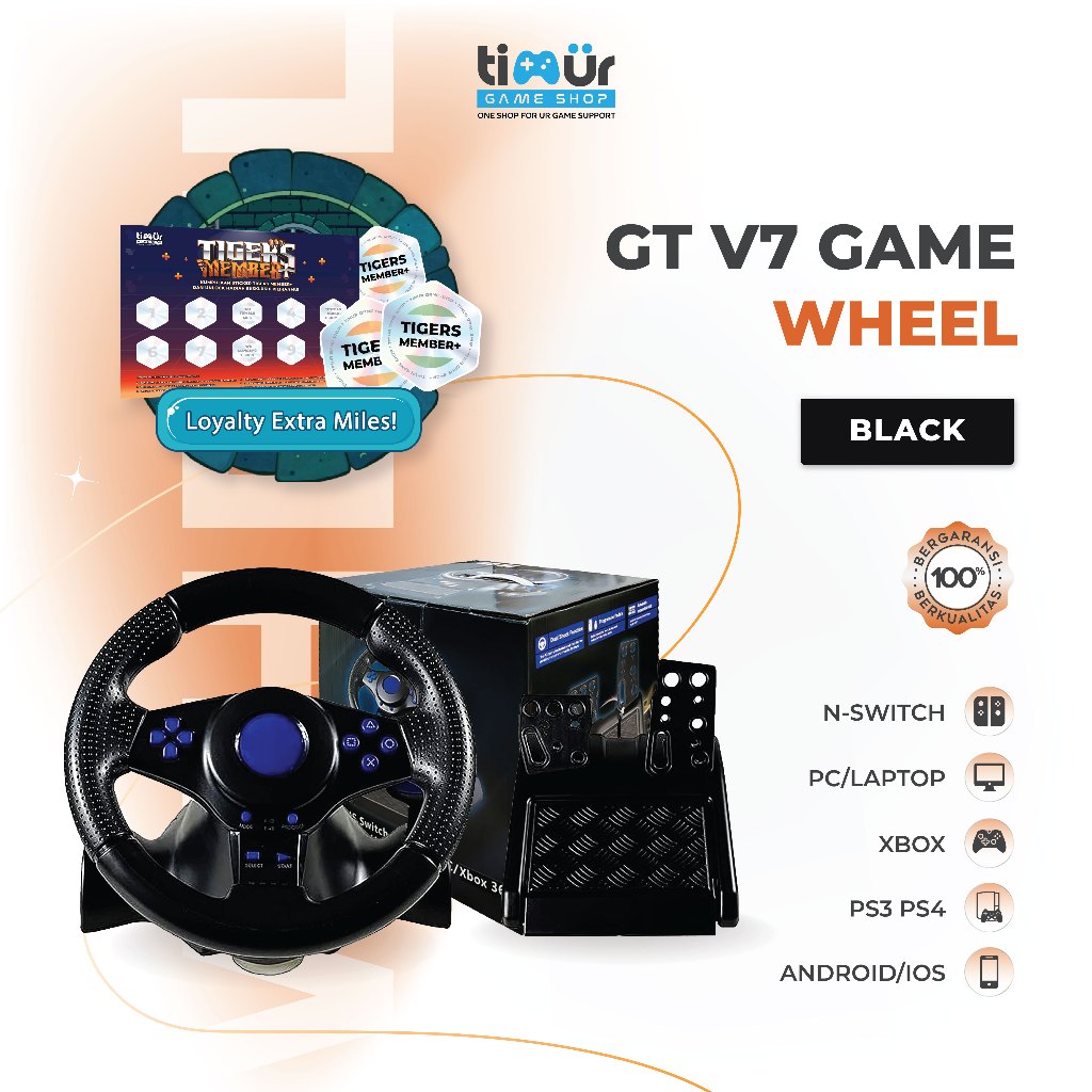 Jual Stir Setir GT-V7 Steering Wheel Racing With Pedals For PS3 PS4 ...