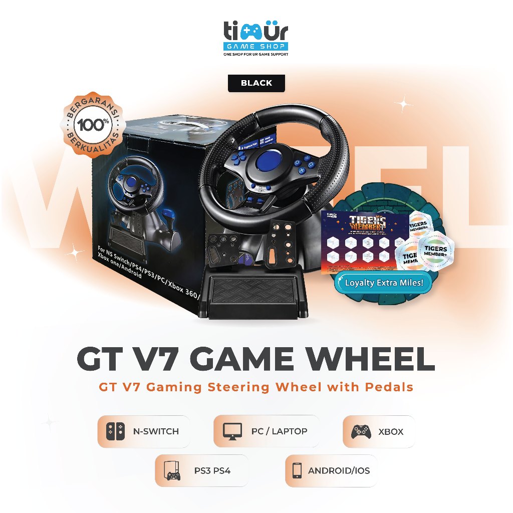 Jual Stir Setir GT-V7 Steering Wheel Racing PS3 PS4 Android PC Xbox ...