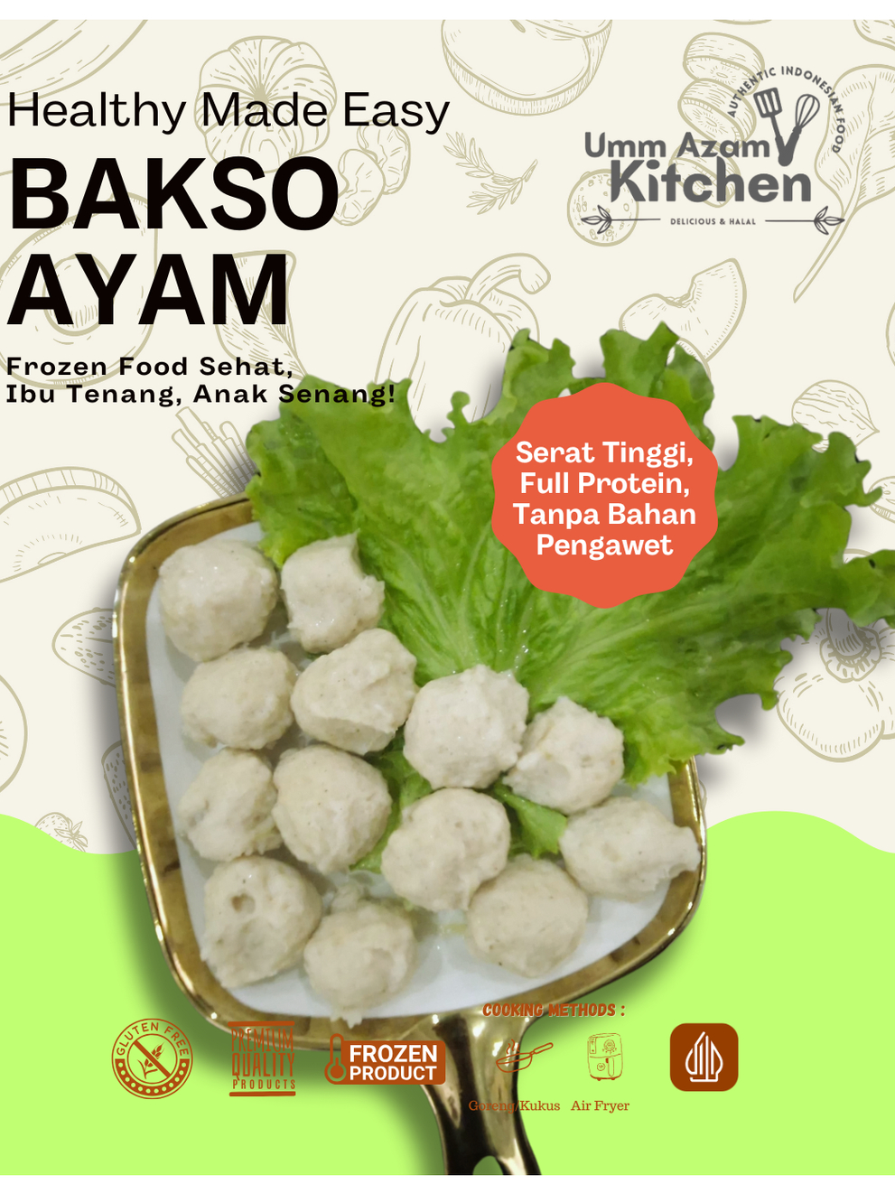 Jual Bakso Ayam Frozen Sehat – Umm Azam Kitchen isi 10 Pcs | Shopee ...