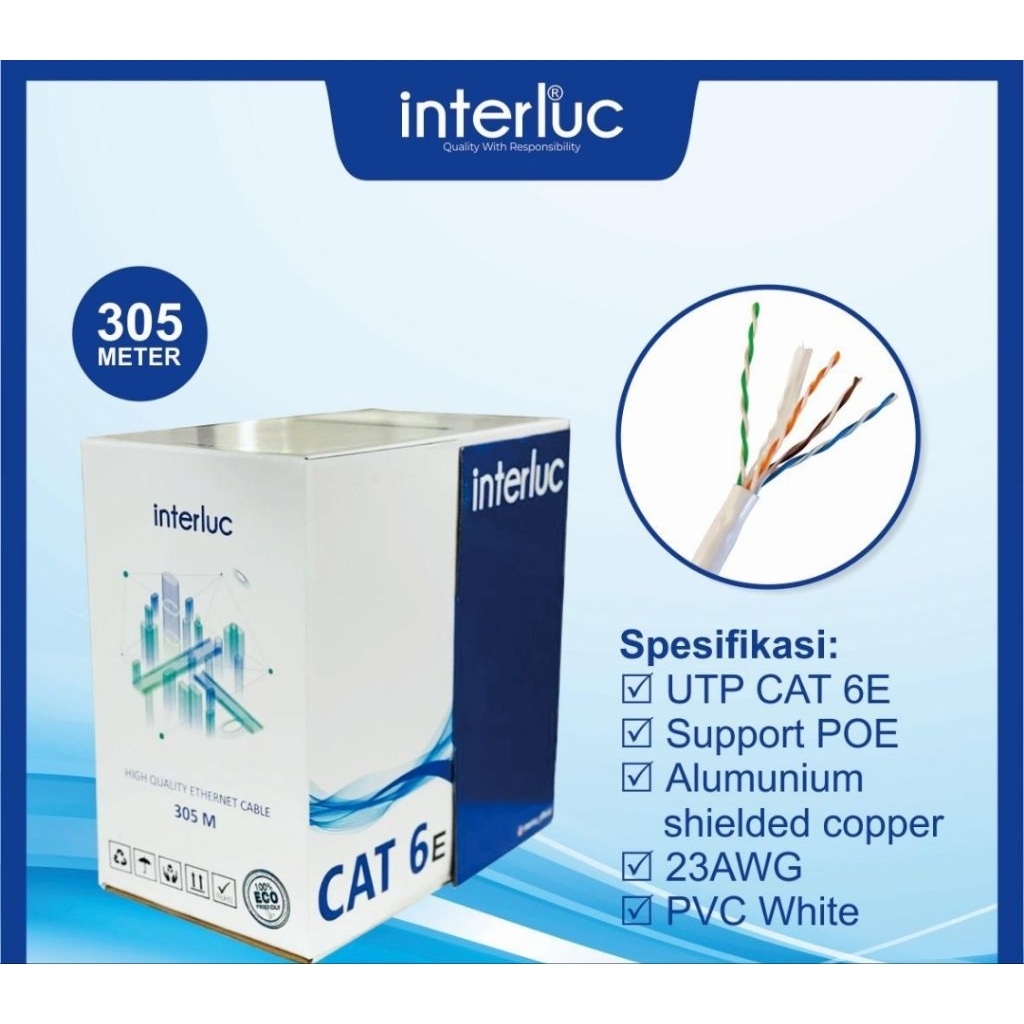Jual Kabel UTP Cat6 Interluc 300 mtr - Kabel Lan Cat6 300 meter ...