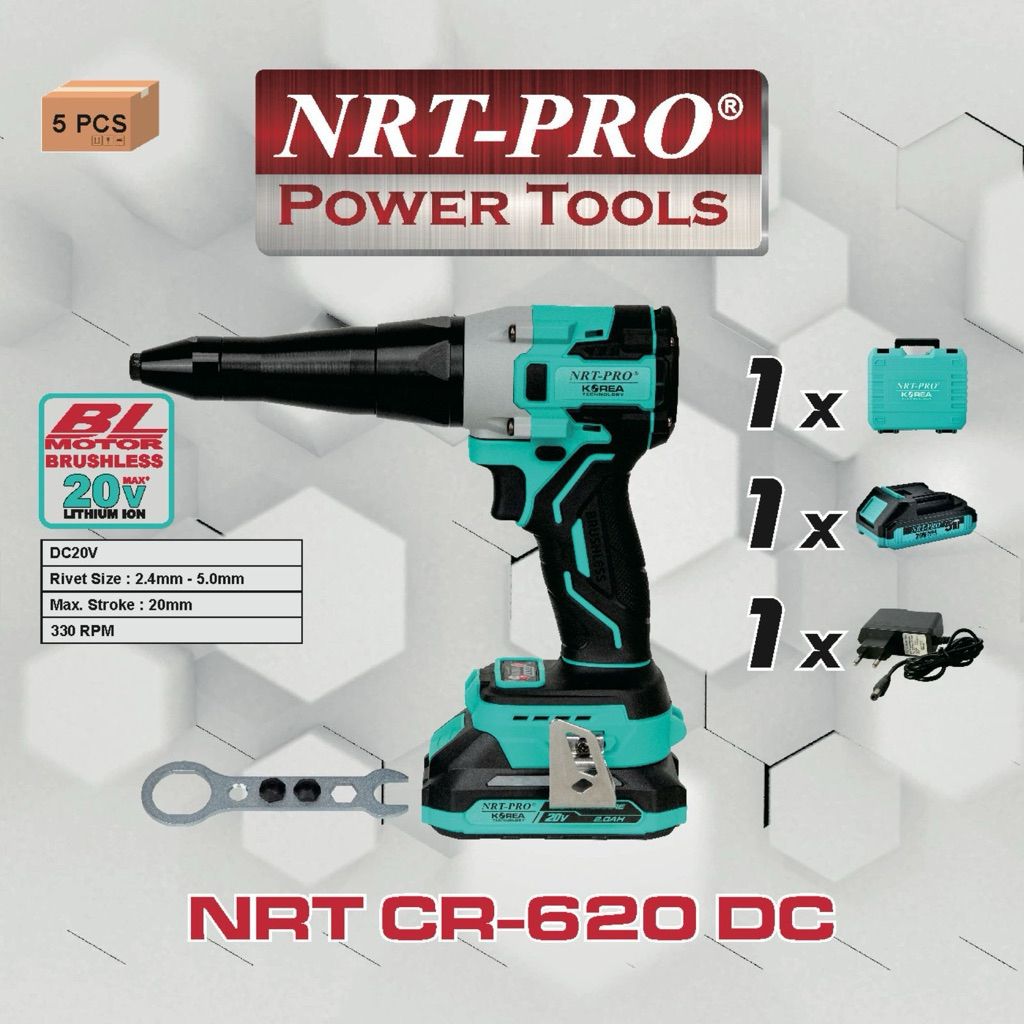 Jual Mesin rivet gun cordless baterai NRT pro nrt-pro nrtpro brushless ...