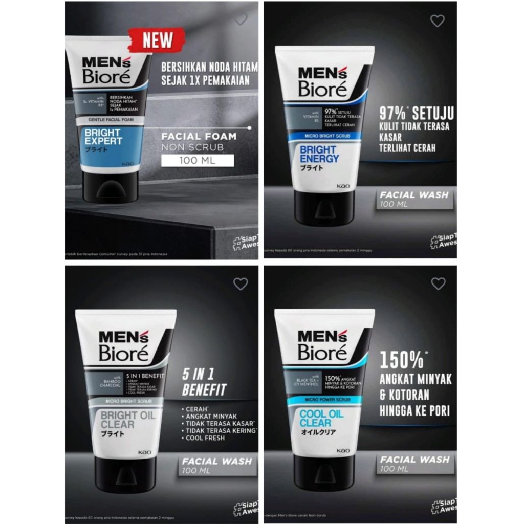 Jual BIORE MEN FACIAL FOAM 100ML | Shopee Indonesia