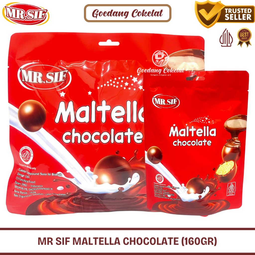 Jual MR.SIF Maltella Chocolate Coklat Compound Susu Isi Biskuit Milk ...