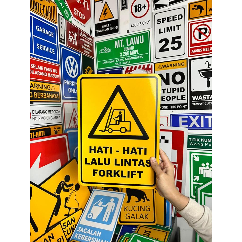 Jual SIGN HATI-HATI LALU LINTAS FORKLIFT 30 X 40 CM | SIGN TANDA ARAH ...