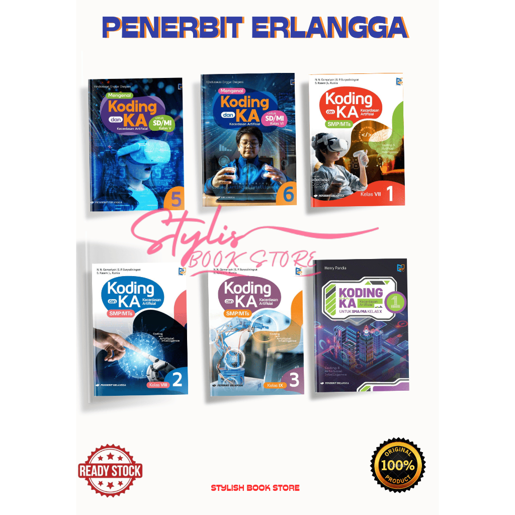 Jual KODING DAN KECERDASAN ARTIFISIA KA SD SMP SMA SMK KELAS 5 / 6 / 7 / 8 / 9 / 10 ERLANGGA ...
