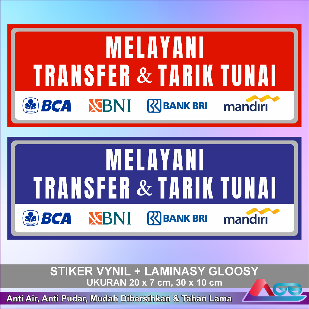 Jual Stiker Vynil Melayani Transfer Dan Tarik Tunai Ke Bank Anti Air ...