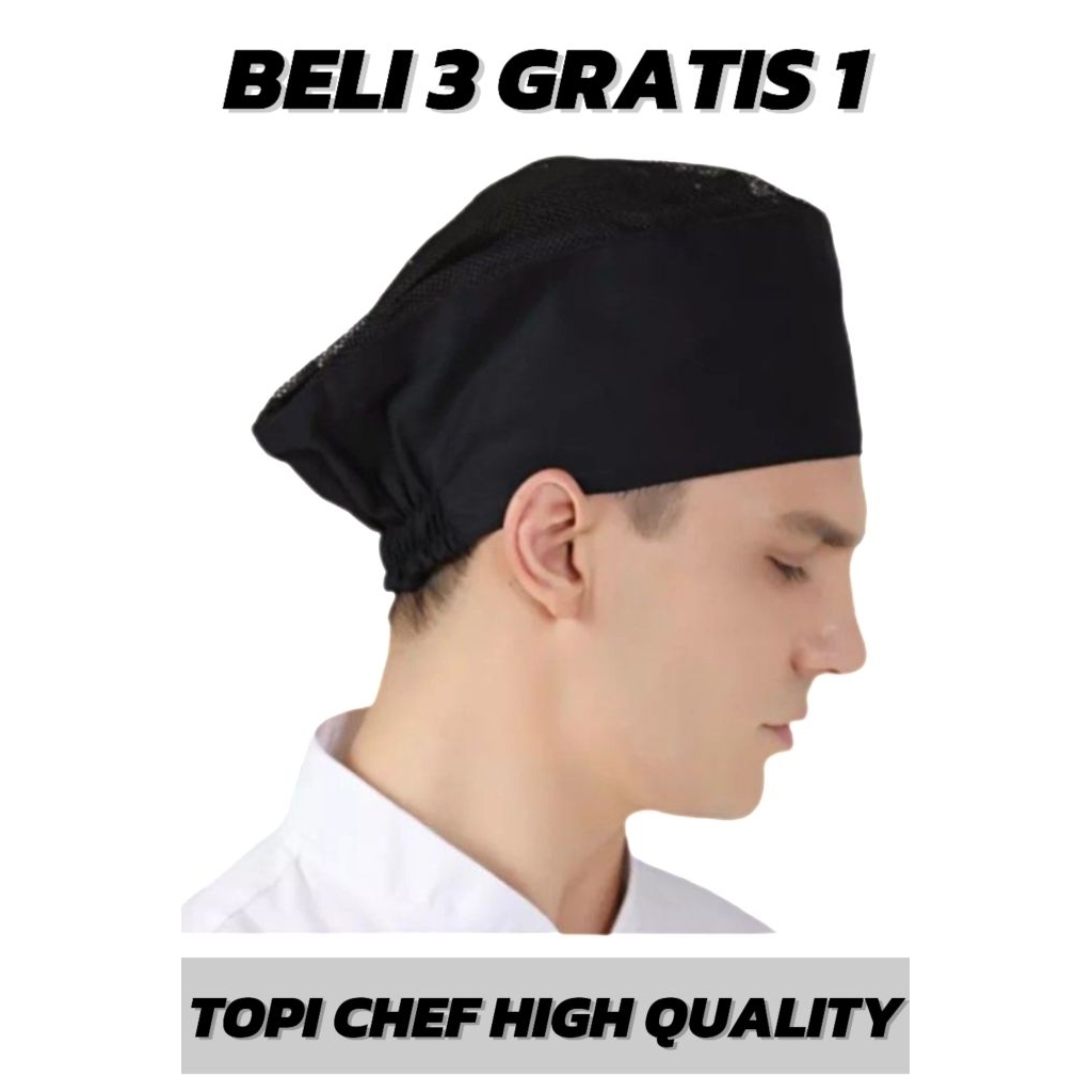 Jual TOPI KOKI TOPI CHEF JARING UNISEK BELI 3 GRATIS 1 | Shopee Indonesia