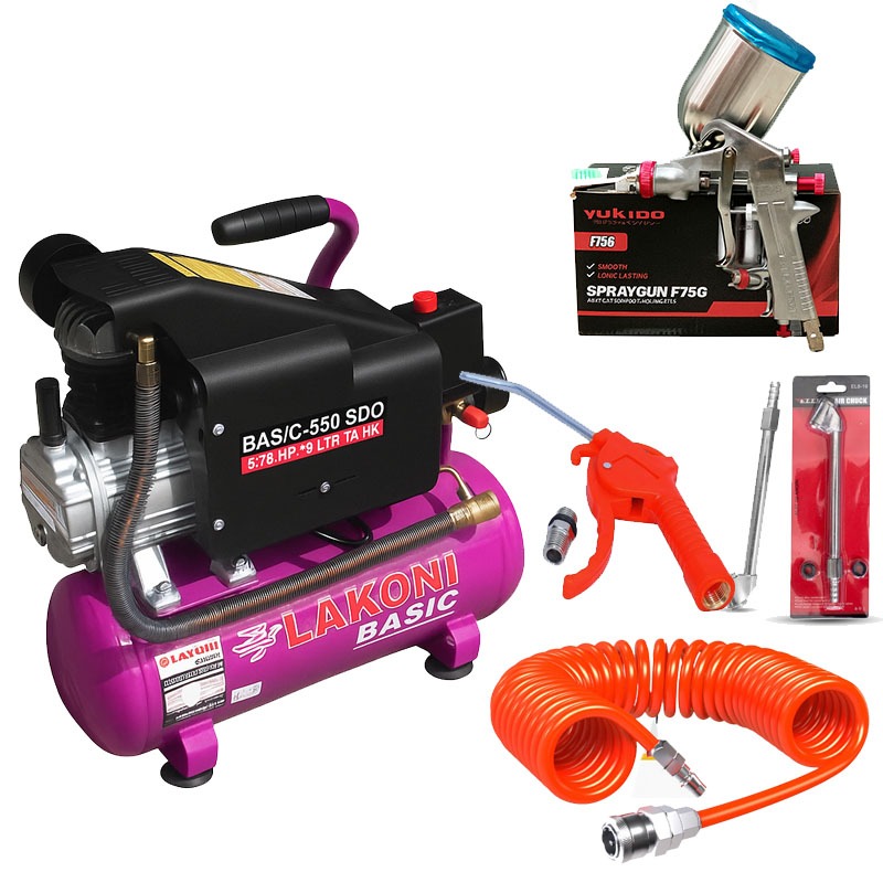 Jual PAKET TUKANG PREMIUM CAT 5 ITEM LAKONI KOMPRESOR 9 LITER Mesin ...