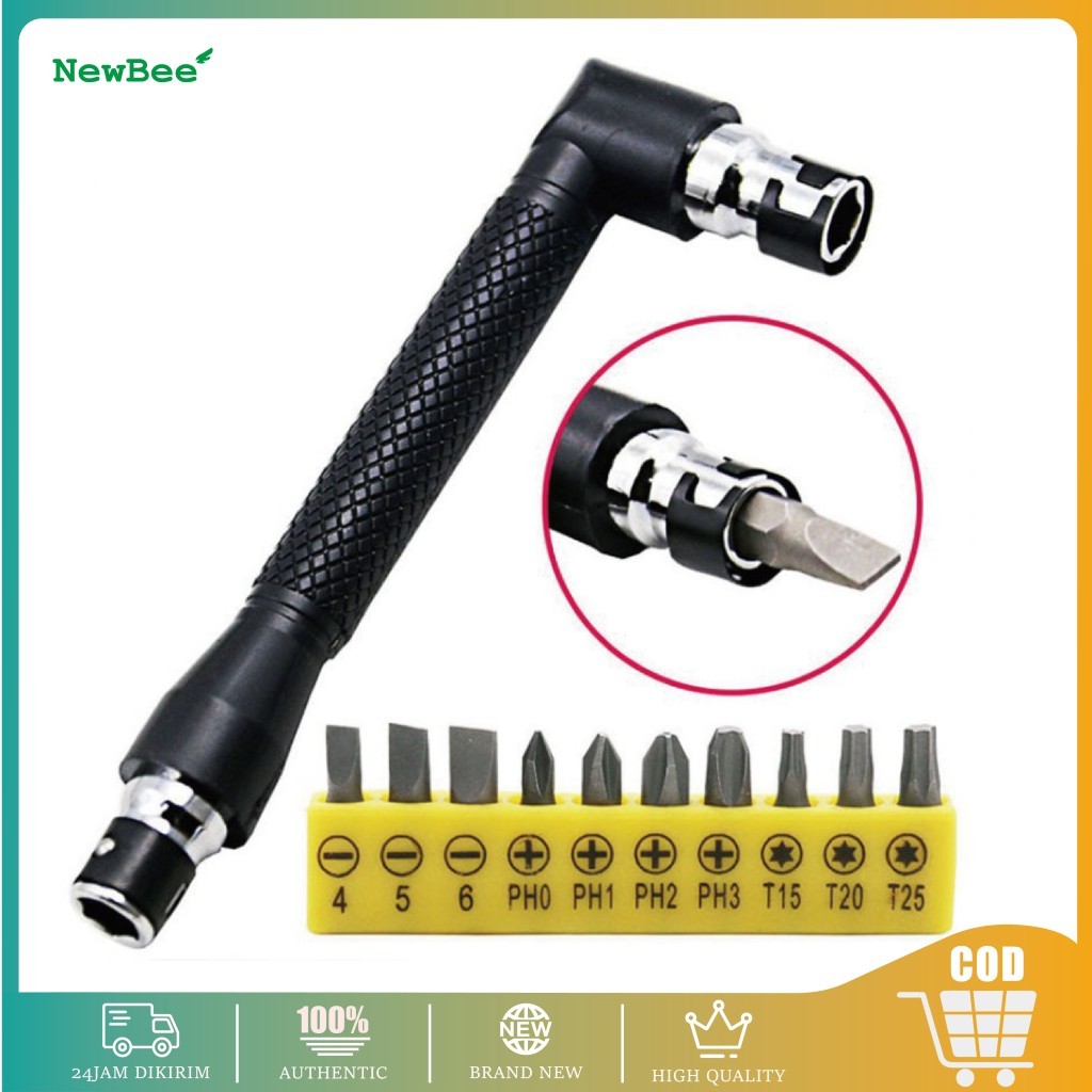 Jual Set Obeng L Siku Magnet / Gagang Double Ended / Dual Head Socket ...