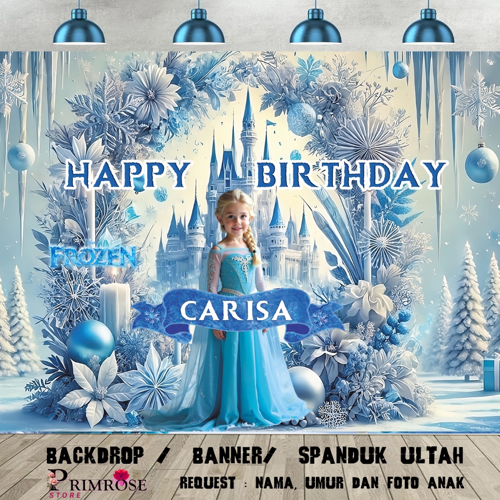 Jual Spanduk ulang tahun frozen elsa anna salju banner spanduk birthday ...