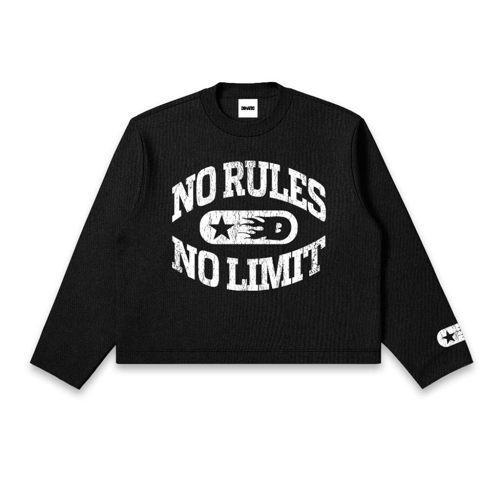 Jual Dehated Longsleeve Boxyfit Black No Rules - Kaos Lengan Panjang ...