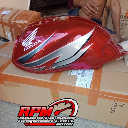 Jual Tangki Bensin MEGAPRO New MEGAPRO Primus Warna Merah Set Striping ...