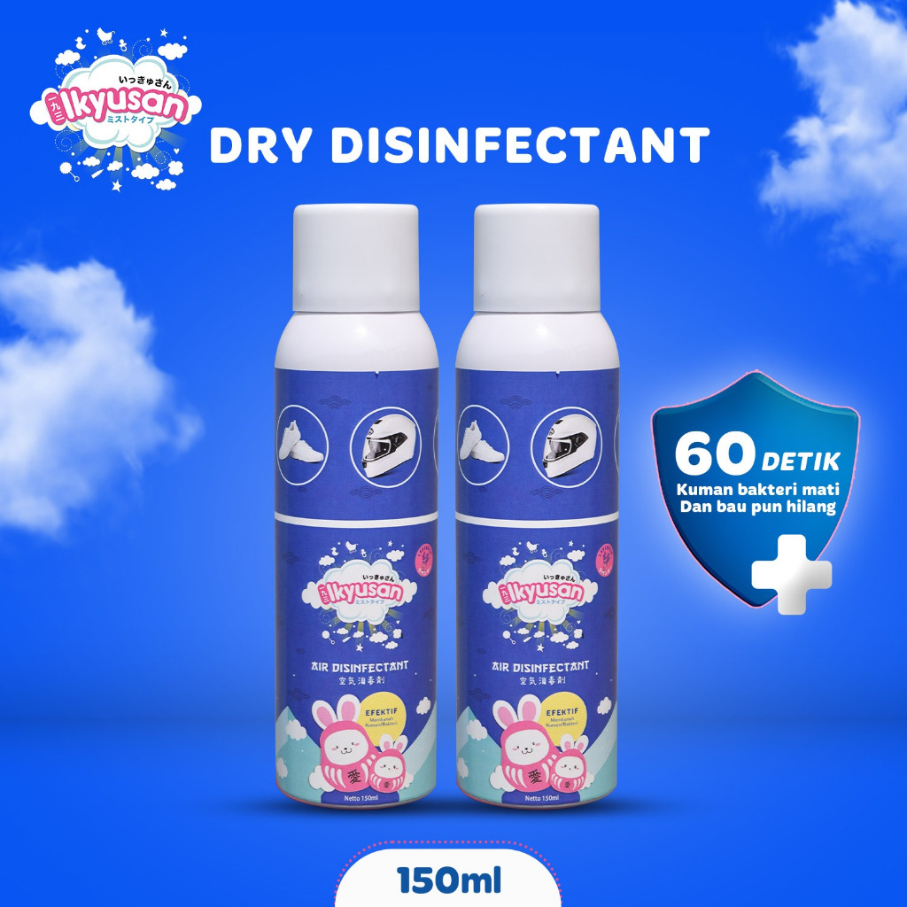 Jual IKYUSAN DRY DISINFECTANT SPRAY 150ML 2PCS Spray Anti Bakteri Anti ...