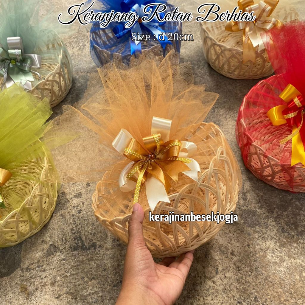 Jual KERANJANG ROTAN D 20CM | hantaran seserahan wadah telur parsel ...