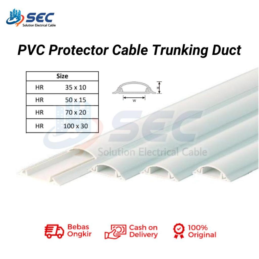 Jual TERMURAH FLOOR DUCT KABEL DUCT LANTAI OVAL PVC PUTIH PROTECTOR ...