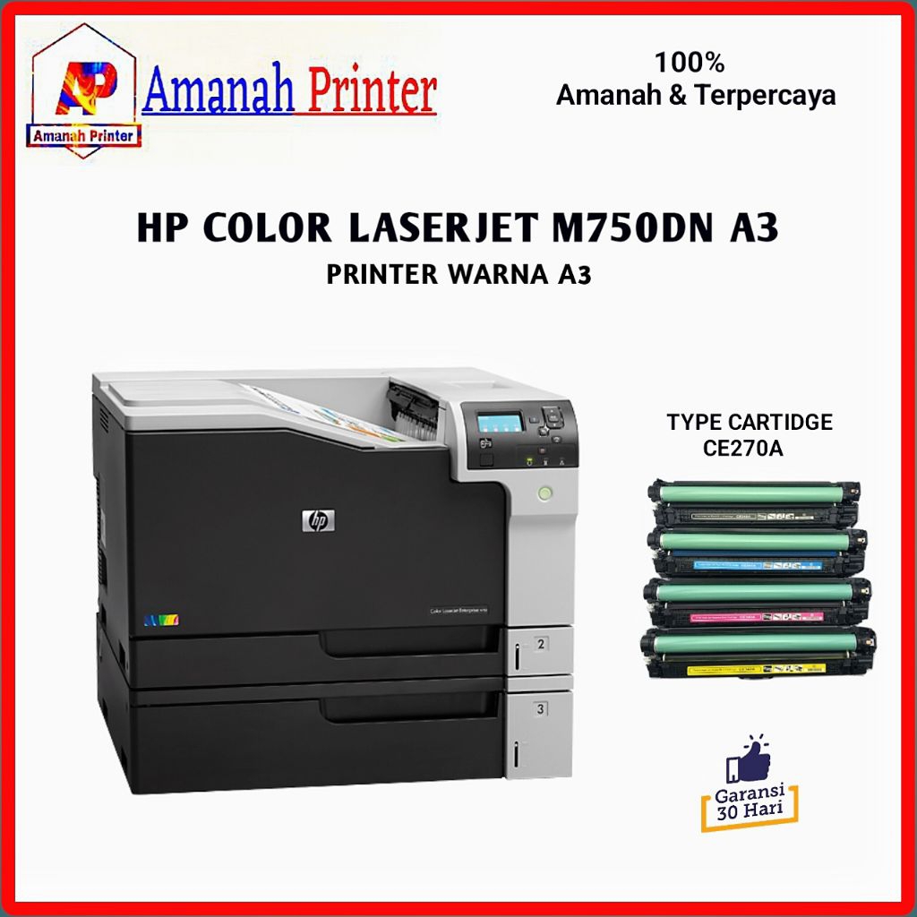 Jual Printer A3 HP Laserjet Color Enterprise M750dn Duplex Siap Pakai ...