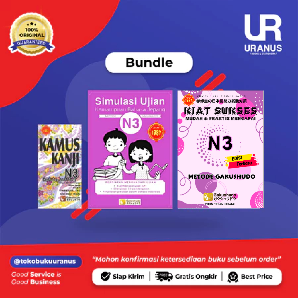 Jual BUNDLE JLPT N3 Kiat Sukses, Simulasi Ujian, & Kamus Kanji 100% ...